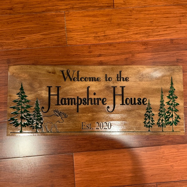 Carved Last Name Name Sign | Address Sign for House | Custom Business ...