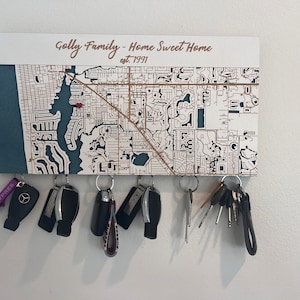 Personalised Map Location Key Holder for Wall Custom Magnetic - Etsy
