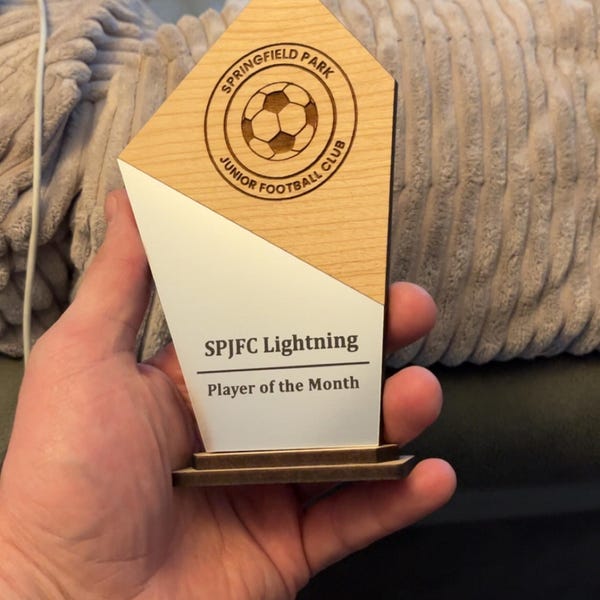 Engraved Trophy Award With Logo & Wording for Schools, Football, Dance ...