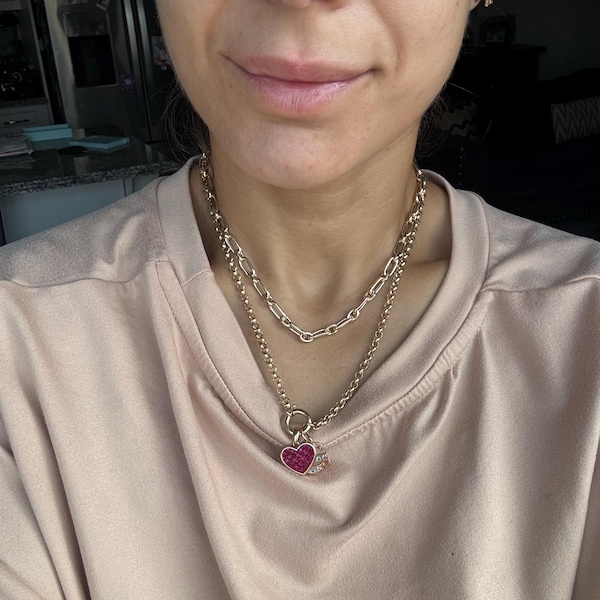 14K Gold Rolo Chain Sailor Claps, Spring Ring Claps Necklace, Rolo ...