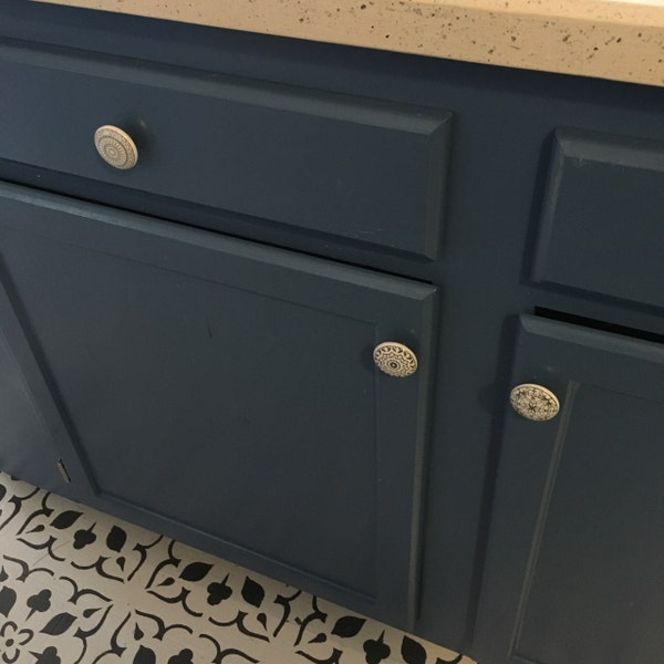 Grey & White Ceramic Knobs Kitchen Cabinet Drawer Knobs Hardware Knobs Handmade Knobs Cabinet ...