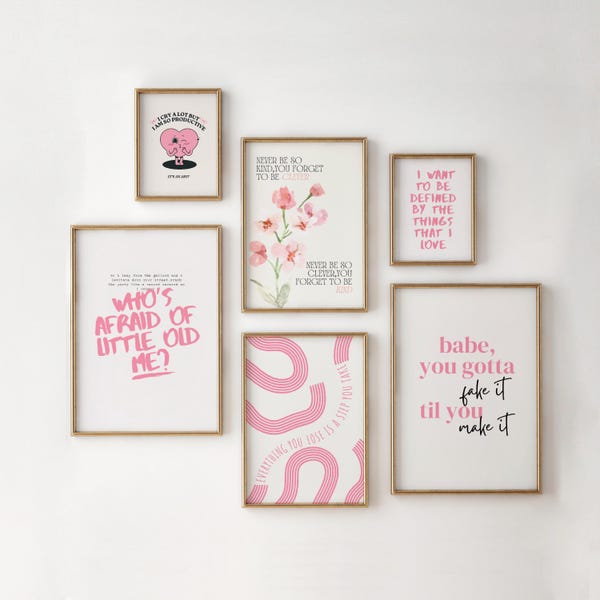 6 Frame Mockup, Gallery Wall Mockup, Poster Mockup, Boho Mockup ...