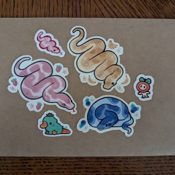 Fruit Salad Snake Clear Sticker Set: Ball Python Stickers - Etsy