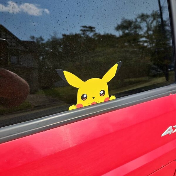 Pikachu Peeking / Peekabo Peekers Bumper Window Vinyl Decal Anime ...