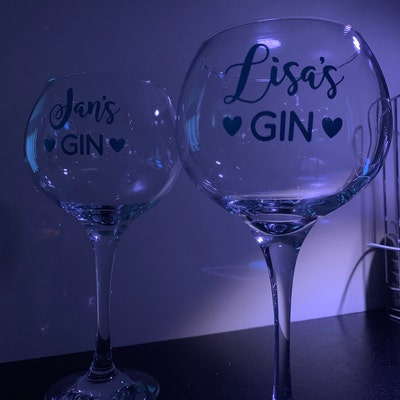 Gin Glass Decal, Gin Glass Sticker, Names for Drinks Glasses ...