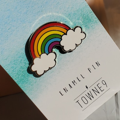 Rainbow Enamel Pin - Etsy