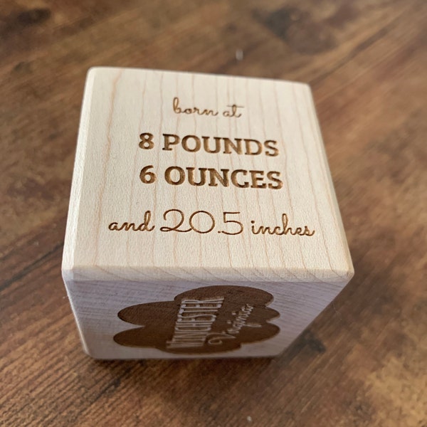 Custom Baby Block Newborn Gift Baby Block Letters Birth Stat Nursery ...