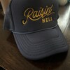 Raisin Hell Embroidered Trucker Hat Custom Western Cowboy Hat Gift ...