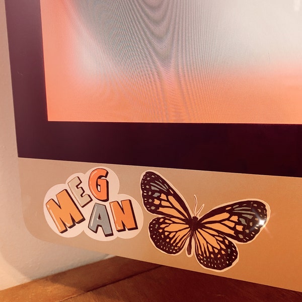 Custom Name Sticker: Colorful Funky Pastel Personalized Stickers of ...