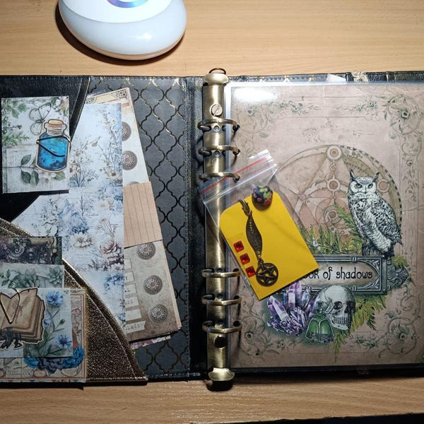 A4 Grimoire Journal Cover / Genuine Leather Folder A4 / Moon Magic ...