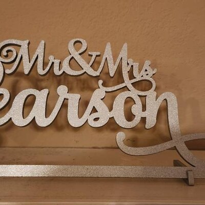 Custom Wedding Sign, Personalized Mr & Mrs Wedding Name Sign, Script ...