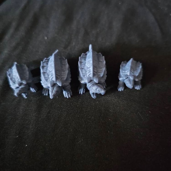 3D Printed Snapping Turtle Miniature Set | Tabletop Gaming - Etsy