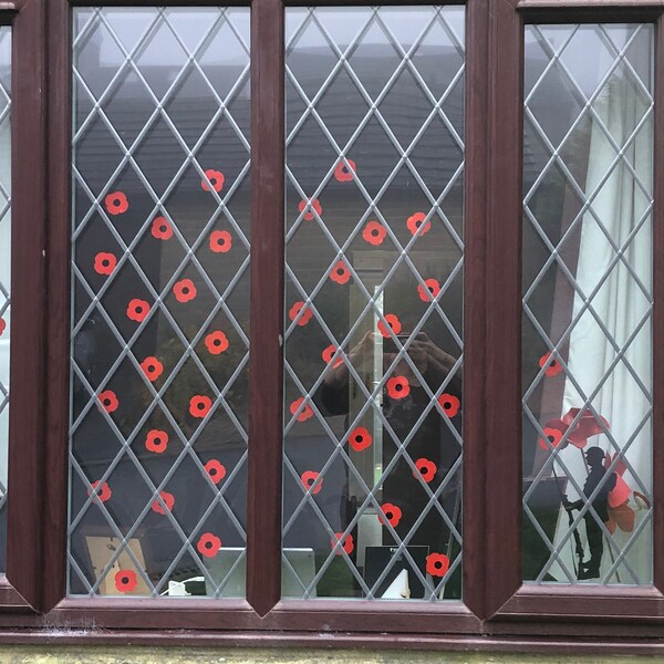 Poppy Window Stickers Poppies Day Remembrance Tribute Scene Kit Cars ...
