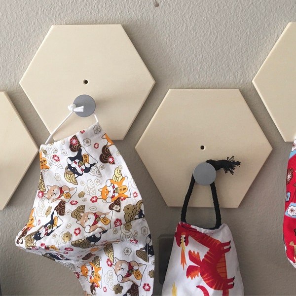 CUSTOM Modern Coat Hook Set, Hexagon Wall Hooks, Mens's Clothes Rack ...