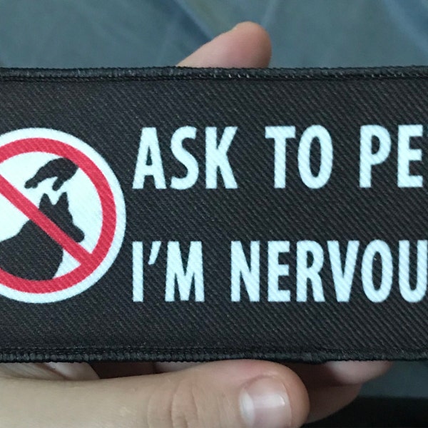 Nervous Dog Patch | Ask to Pet Patch | Dog Vest Patches | Hook Fastener ...
