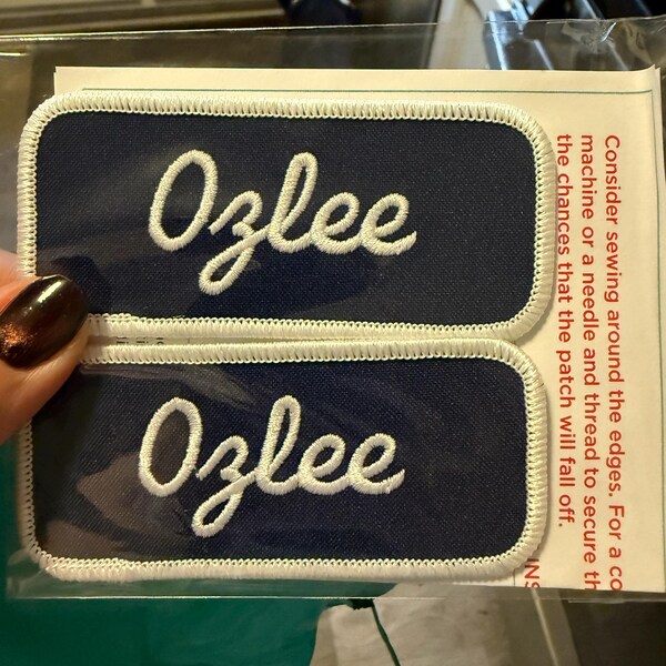 Embroidered Custom Iron-on Rectangle Name Patch - Etsy