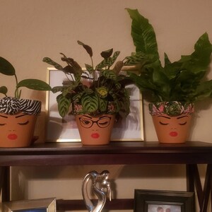 Terracotta Face Planter Pots With Headwrap Pot Head - Etsy