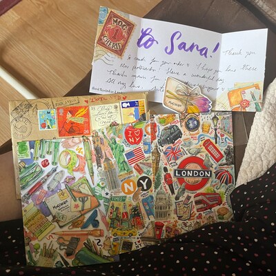 Mini Vintage Style Airmail Sticker Labels 2 Sheet Sticker Set ...