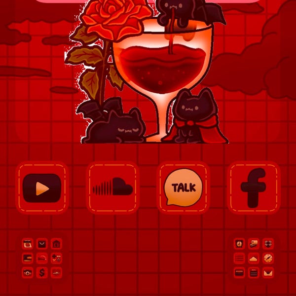 Bat Vampire App Icon Set: Kawaii Phone Theme and Widgets(ios/android ...