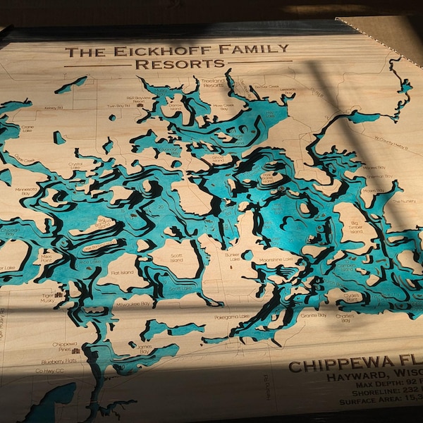 Custom Coastal 3D Wood Map, Custom Beach House Map, Choose Your Custom ...