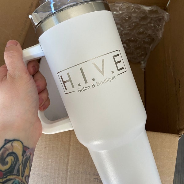 Personalized 40oz Tumbler, Custom Engraved Travel Mug With Handle ...