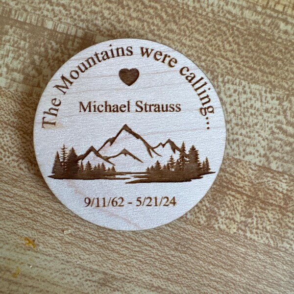 Funeral Favors, Personalized 2 Inch Round Wood Tokens for Celebration ...