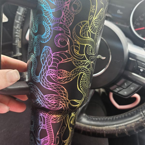 Snakes Snakes Snakes Laser Engraved 40oz Tumbler With Handle Lid and ...