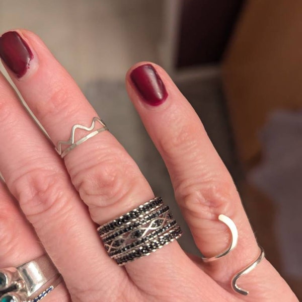 Open Ring, Minimalist Ring, Modern Ring, Double Line Ring, Simple Ring ...