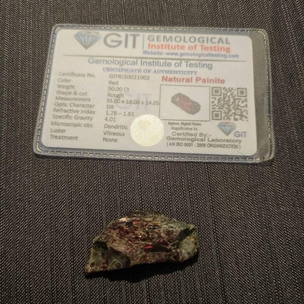 AAA+ 90.00 Ct Very Rare Natural Red Painite Rough Unheated Burmese ...