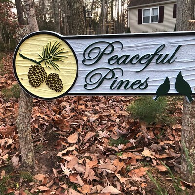 High Density Urethane Sand Carved Single Face Sign Business, Custom 1.5 ...