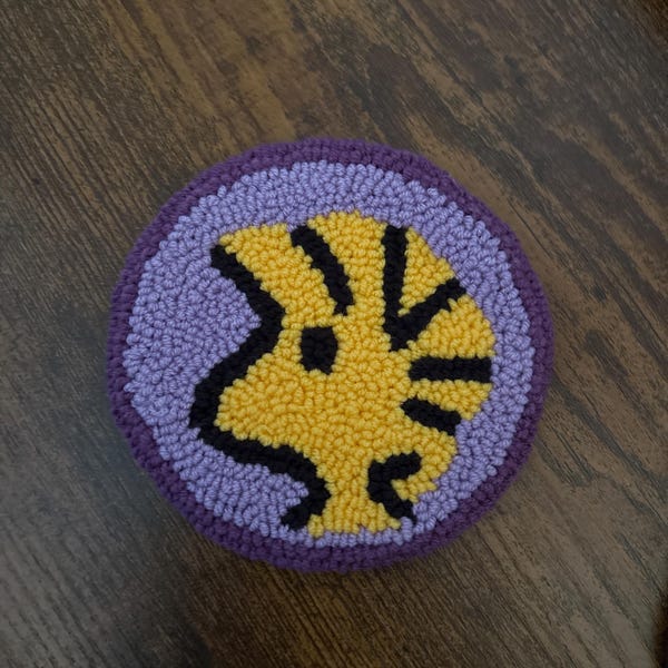 Pink Bow Coaster, Cherry Punch Needle Coaster,cherry and Bowl Mug Rugs ...