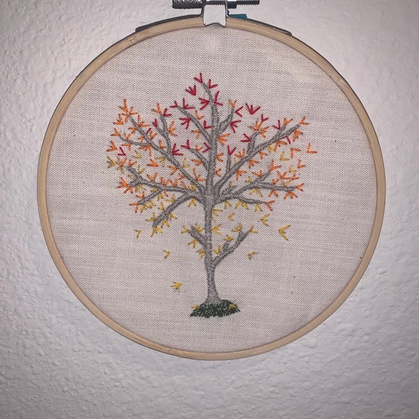 Autumn Silver Birch Tree Embroidery Pattern Kit DIY PDF Download Craft ...