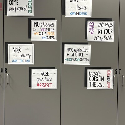 Black and White Classroom Rules Poster: Notice to All Students ...