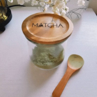 Matcha Tea Storage Container Glass Matcha Jar With Acacia Wood Lid ...