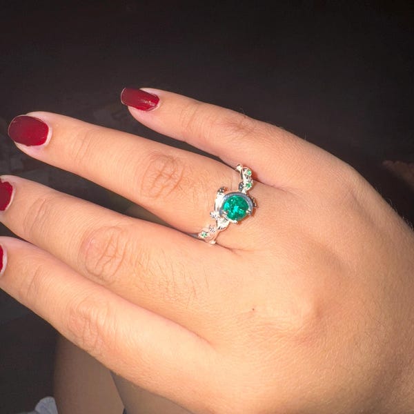 Unique Multi Gemstone Box Ring, 14K Solid Gold Baguette Garnet ...