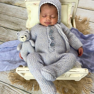 Fuzzy Sleeper Outfit, Newborn Sleeper, Newborn Romper, Newborn Size ...
