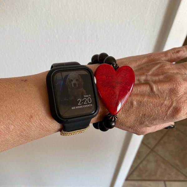 Red Heart Bracelet, Cheetah Bracelet, Leopard Bracelet, Red Bracelet ...