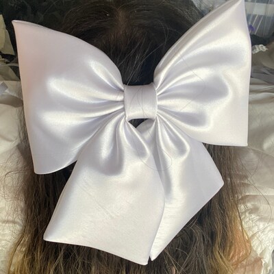 Big White Hair Accessory, White Hair Bow, Girls Accessories, Black ...