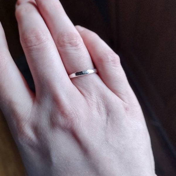 Hidden Message Ring - Personalized Ring, Hammered Ring, Sterling Silver ...