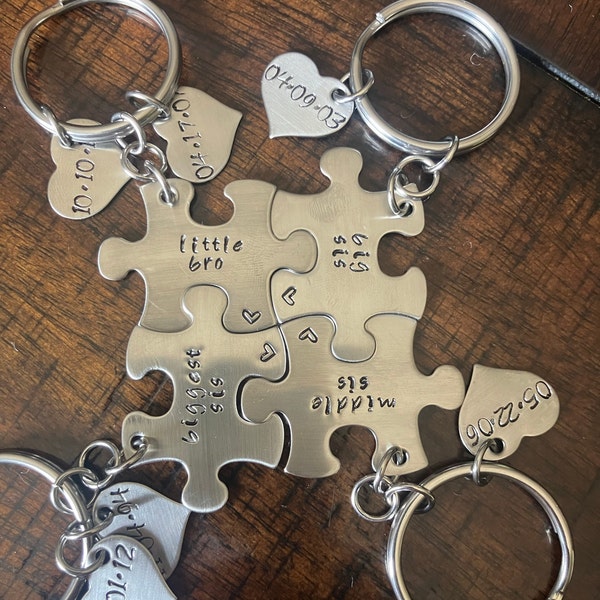Puzzle Piece Family Keychains, Best Friend Puzzle Piece Keychains ...