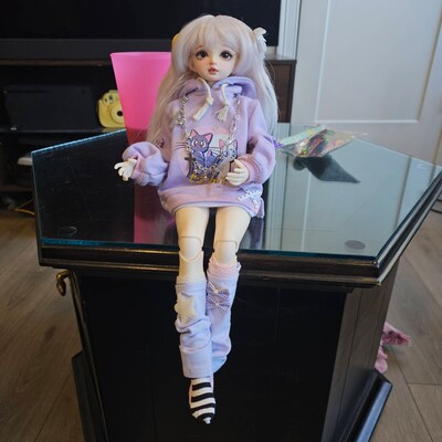 Yosd MSD Sweater Cardigan Coat Socks Set for 1/6 1/4 BJD Doll Clothes ...