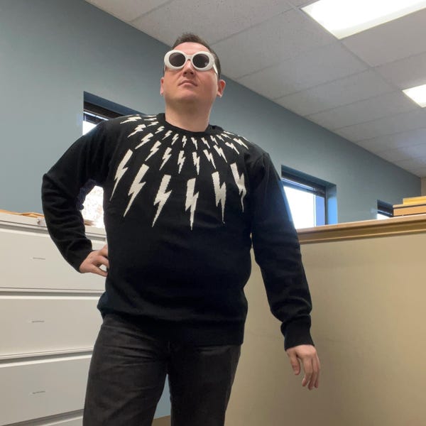David Rose Inspired Lightning Bolt Knit Sweater - Schitts Creek Costume ...