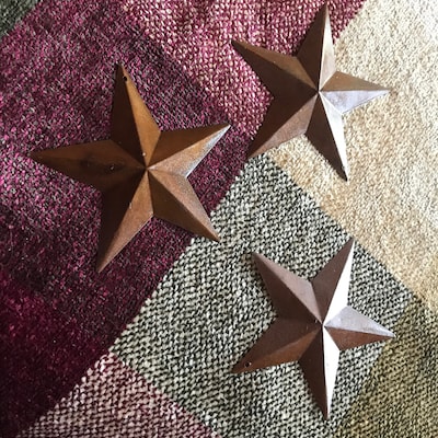 Patriotic Stars 8x8 Star With Stars and Stripes Primitive Americana Red ...