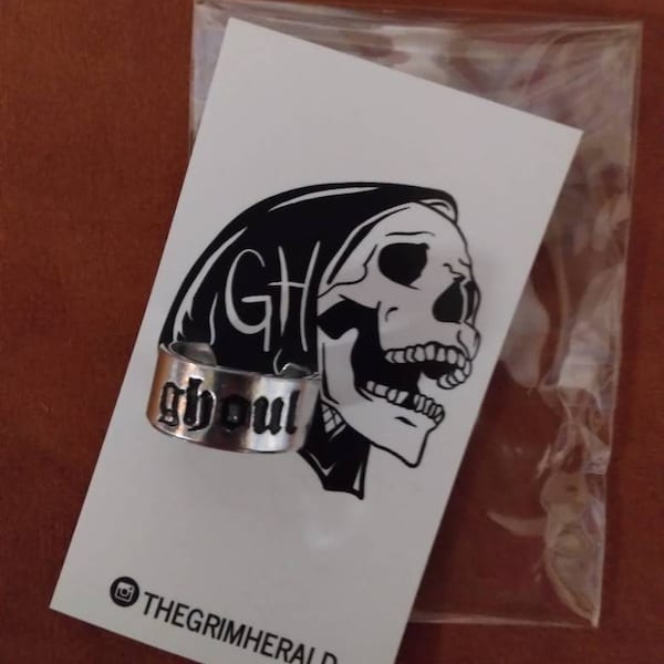 Ghoul Ring, Horror, Goth, Metalhead, Aluminum Cuff Ring - Etsy