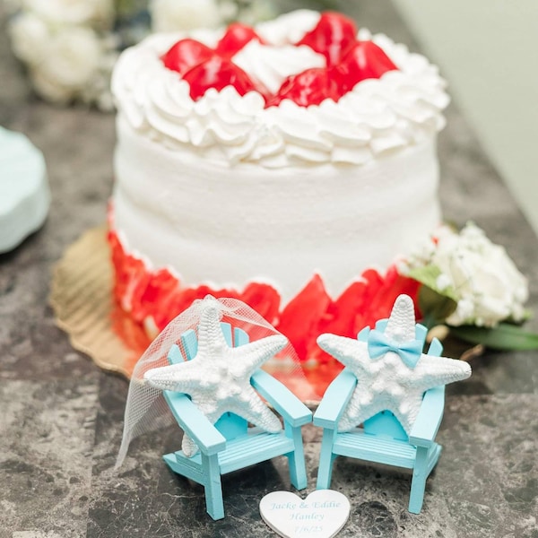 Beach Theme Small Adirondack Chairs Cake Topper for 6" Cake With ...