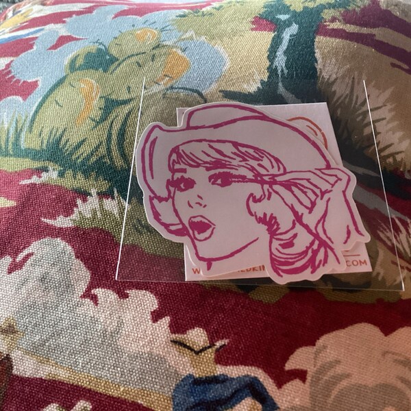 Pretty in Pink Vintage Cowgirl Vinyl Sticker 3.7" X 3.5" - Etsy