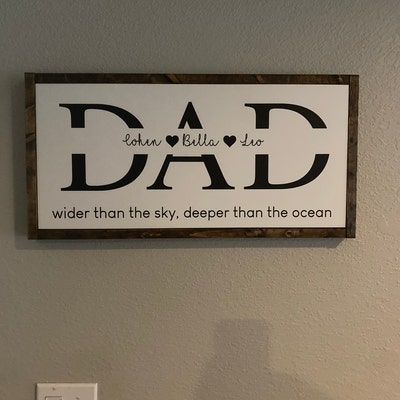 Dad Sign With Kids Names, Personalized Dad Sign, Sign With Kids Names ...