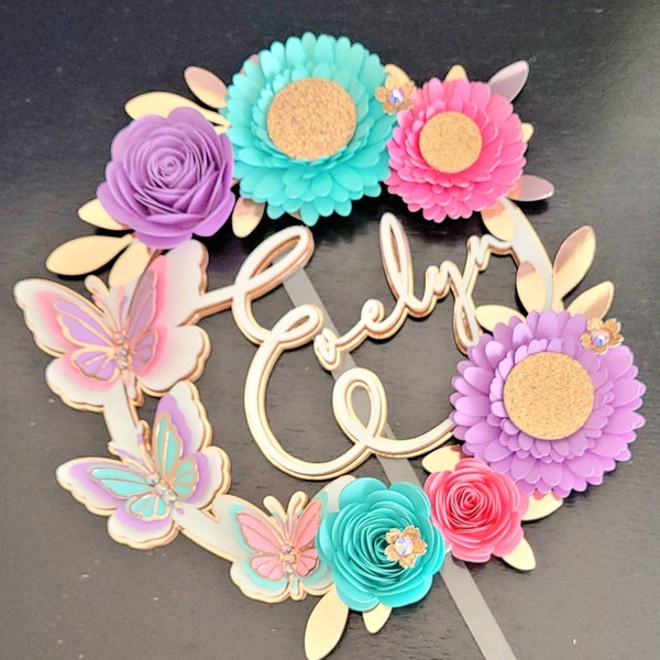 Floral Caketopper - Etsy
