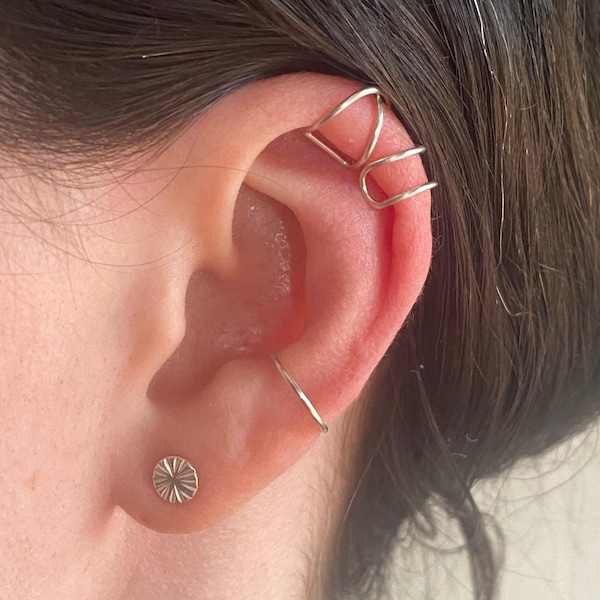 60no Piercing Swirl Swarovski Crystal Ear Cuff. Minimalist Fake Ear ...