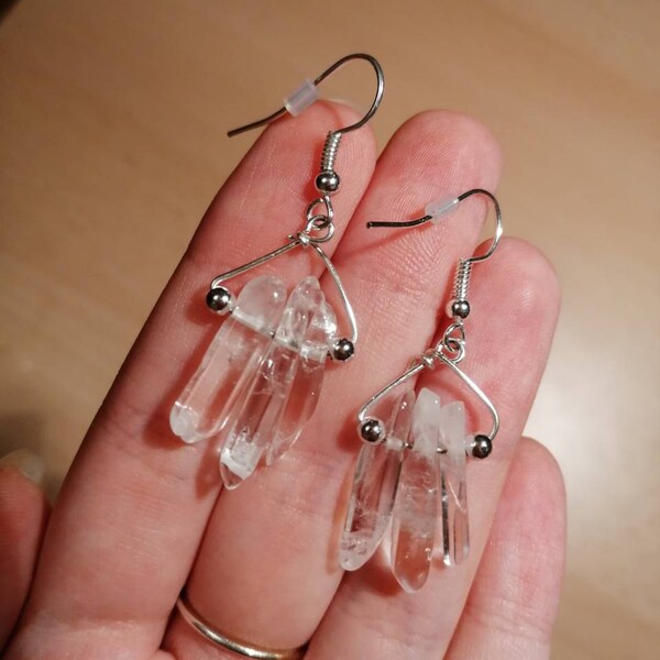 Natural Clear Crystal Stick Point Quartz Beads, Spike Raw Quartz Beads ...